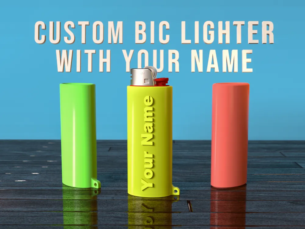 Custom Bic Lighter Sleeves with Your Name - Free 3D Print Model ...