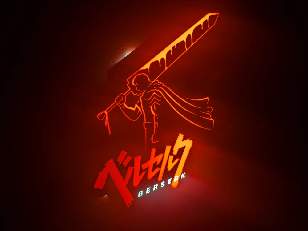 Berserk Lone Swordsman Guts Light Box Logo - Free 3D Print Model ...