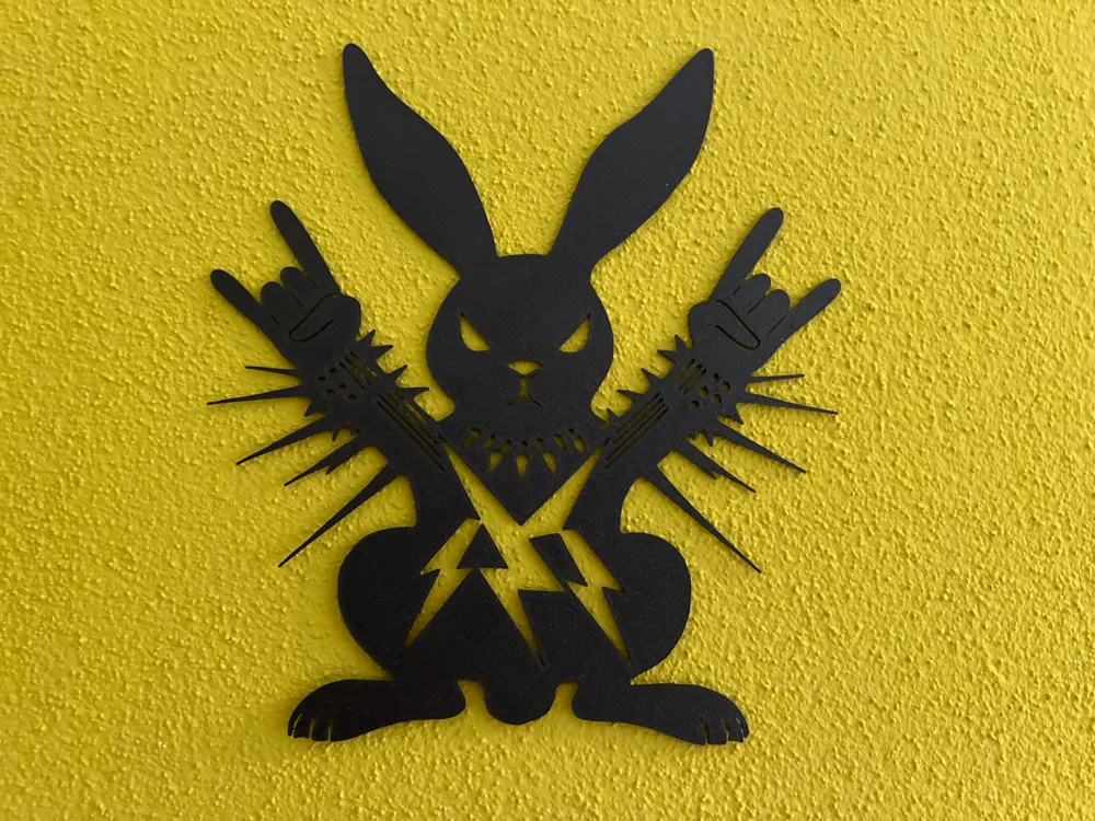 Heavy Metal Rabbit (Wall and Hanger) by krappe - MakerWorld