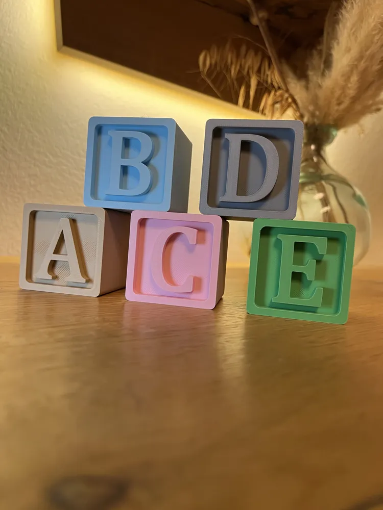3D Letter Cube A–E Set Decoration, DIY, Gift - Free 3D Print Model ...