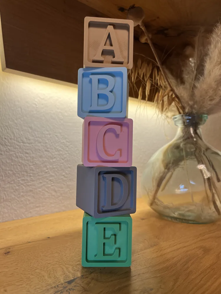 3D Letter Cube A–E Set Decoration, DIY, Gift - Free 3D Print Model ...