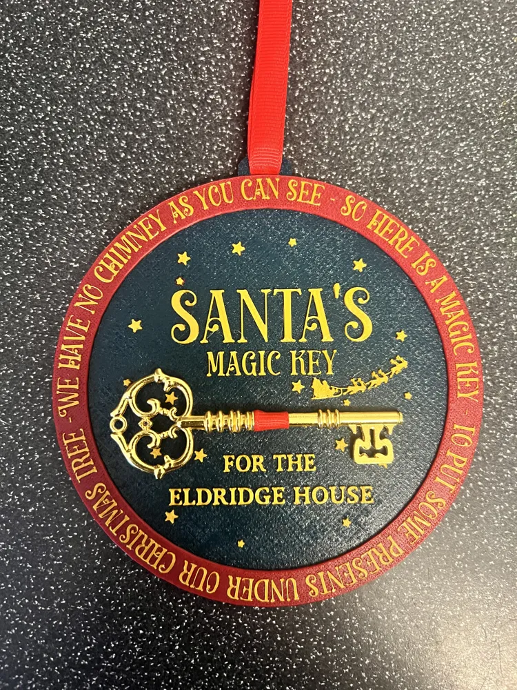 personalised santas Magic Key christmas Decoration - Free 3D Print ...