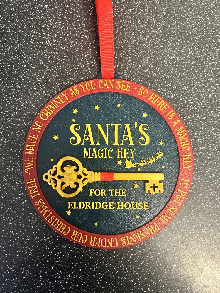 personalised santas Magic Key christmas Decoration - Free 3D Print ...