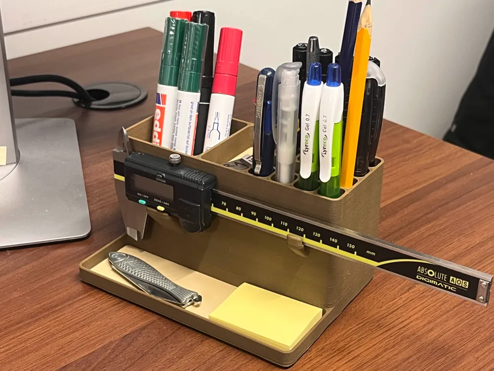 Desk organizer with digital caliper holder by Yoghurt MakerWorld ...