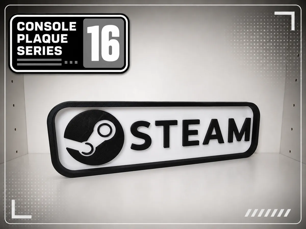 Console Logo Plaque - Steam - Free 3D Print Model - MakerWorld
