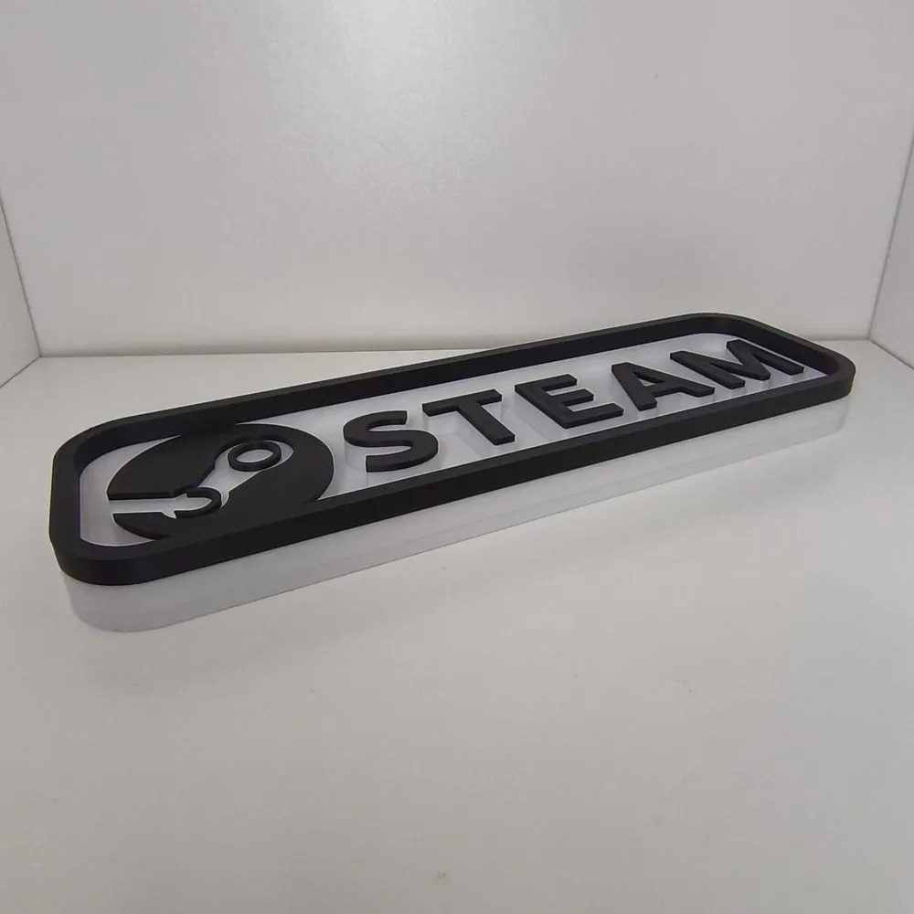 Console Logo Plaque - Steam - Free 3D Print Model - MakerWorld