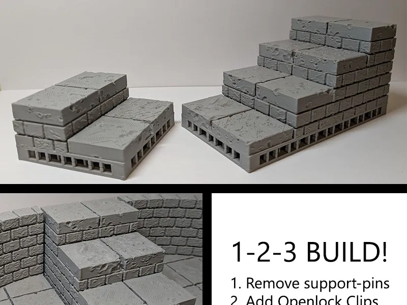 Cut Stone Stairs (Openforge remix) Remixed by Together 3D - MakerWorld