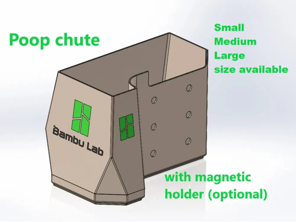 Poop Chute with optional magnets, for X1/P1 series by 3DTechBase - MakerWorld