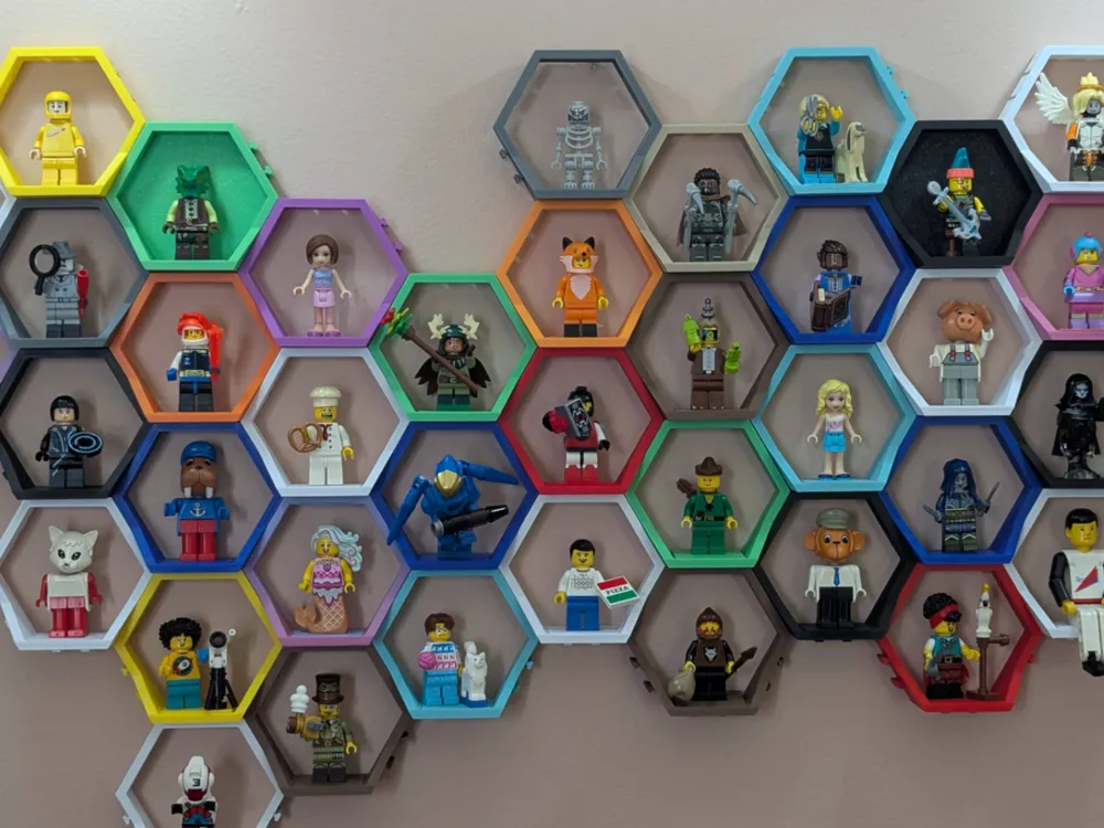 Brick Hex Display Shelves - Free 3D Print Model - MakerWorld