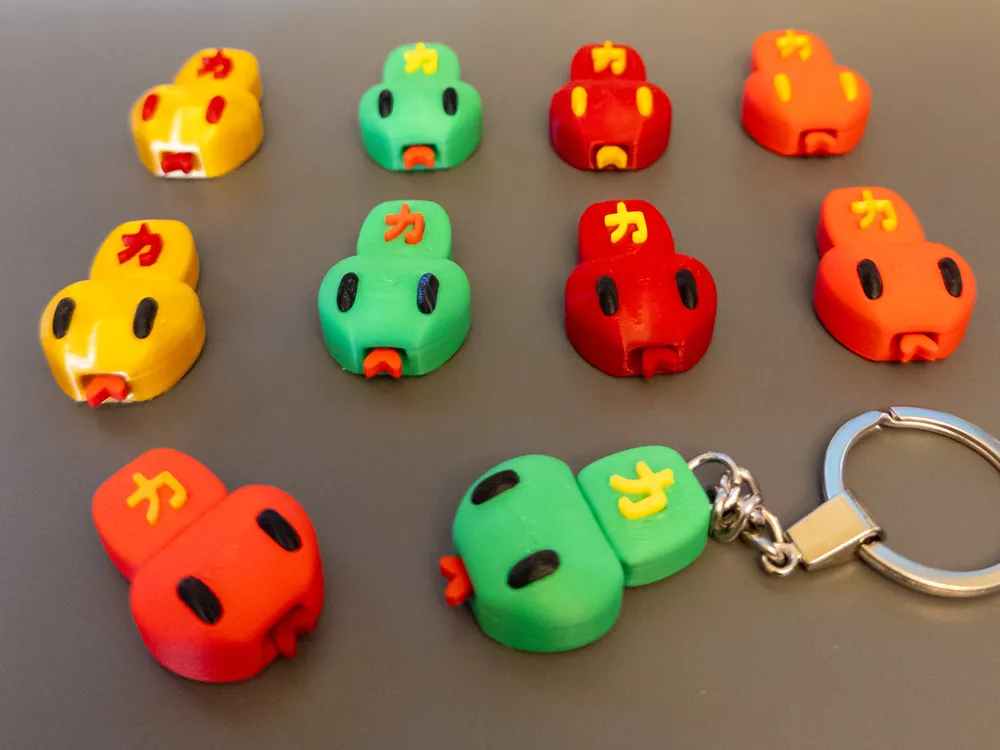 Cute Kawaii Flexi Lunar New Year Snake. Keychain - Free 3D Print Model ...