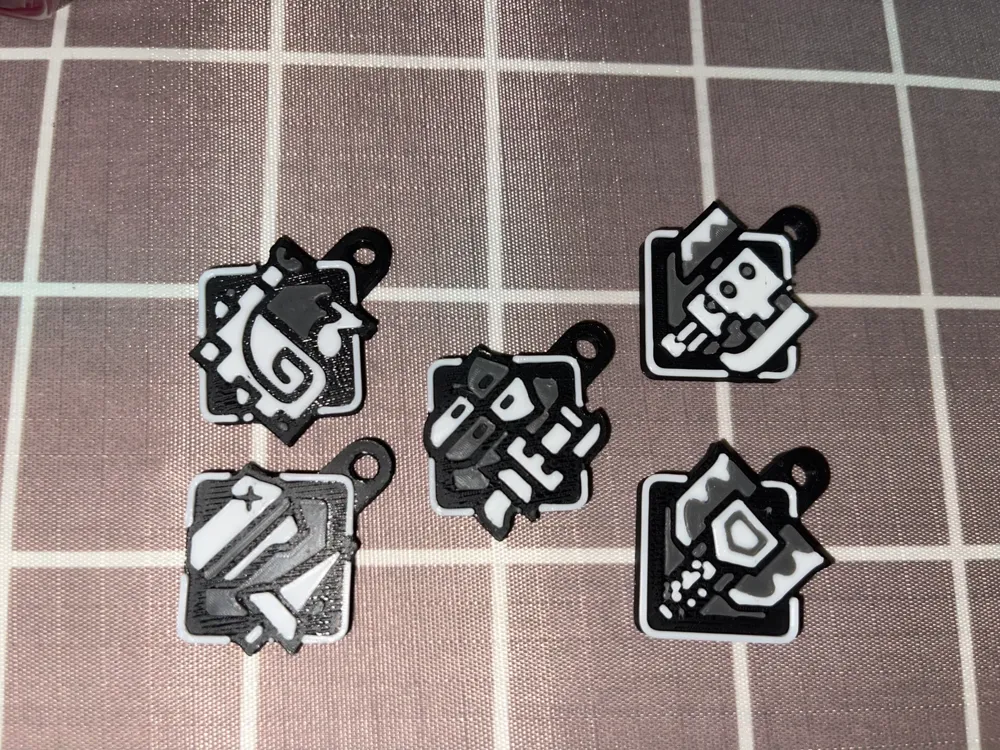 Monster Hunter 14 weapon keychains - Free 3D Print Model - MakerWorld