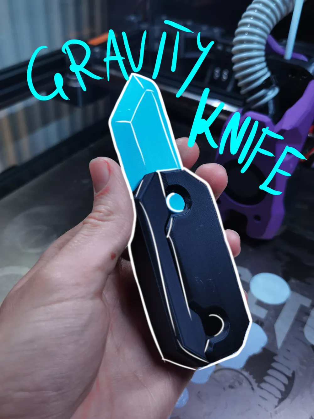 Gravity Knife no-screw needed by Drak MakerWorld: Download Free 3D Models