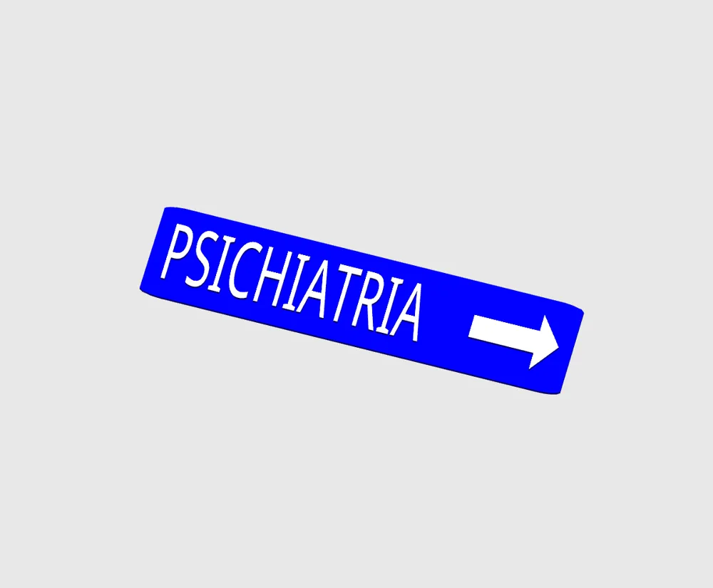 Psychiatric warden direction sign by dubmehard - MakerWorld