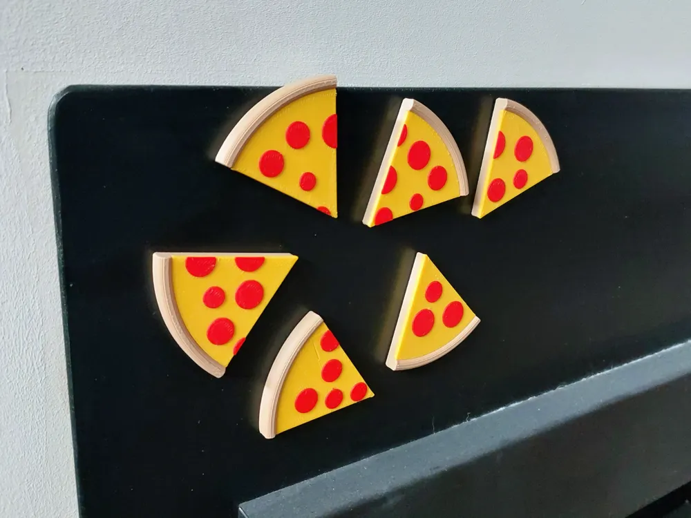 Low Detail Pizza Pepperoni Magnets (6 slices) by DJL 3Designs ...