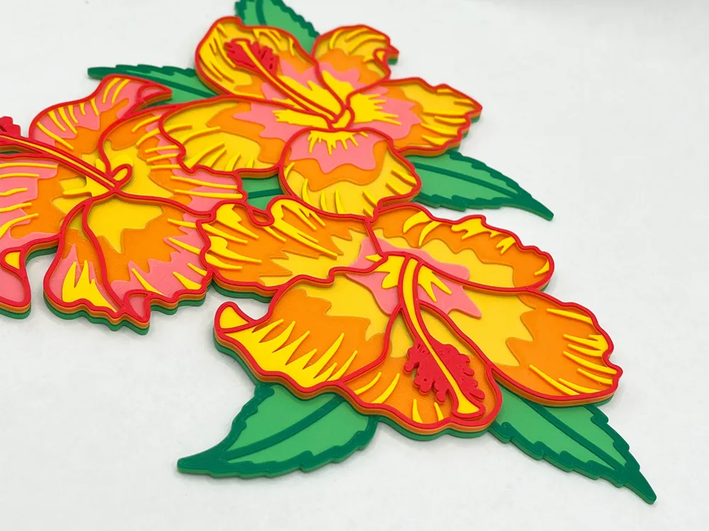 Beautiful Layered Hibiscus Flowers No AMS Needed by mortickles - MakerWorld