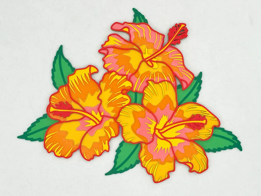 Beautiful Layered Hibiscus Flowers No AMS Needed by mortickles - MakerWorld