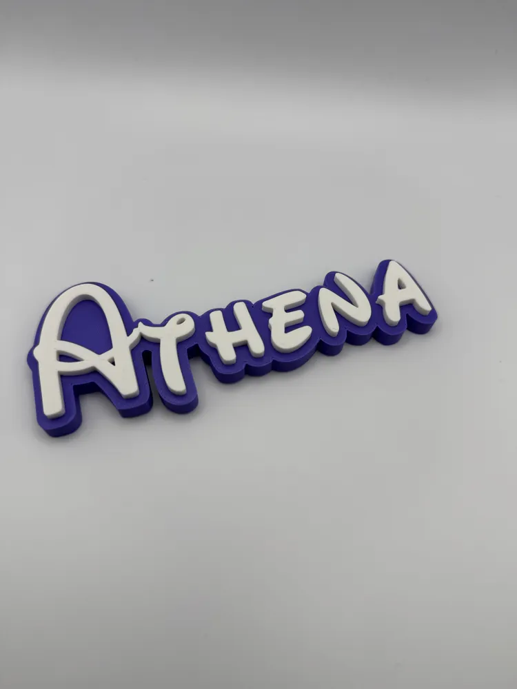 Name Plate - Athena - Children's Room - Free 3D Print Model - MakerWorld
