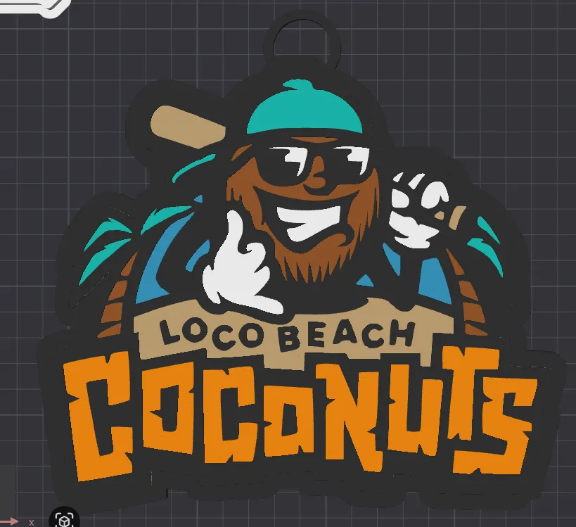 Loco Beach Coconuts Oversized Necklace - Free 3D Print Model - MakerWorld