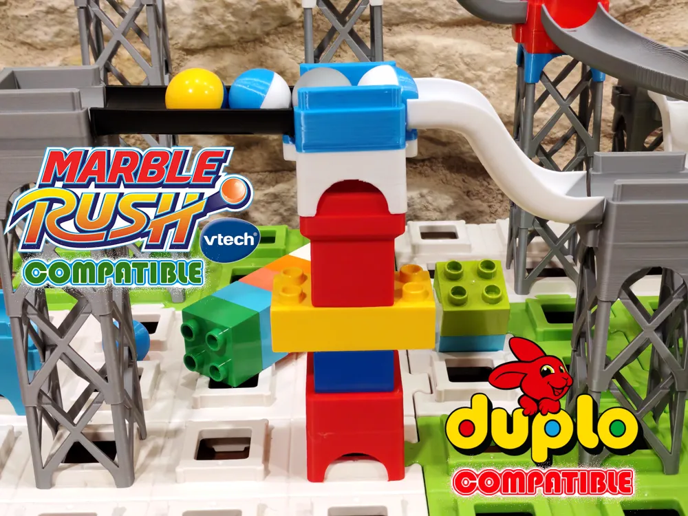 Marble Run - Duplo blocks - VTech Marble Rush Remixed by GregO - MakerWorld