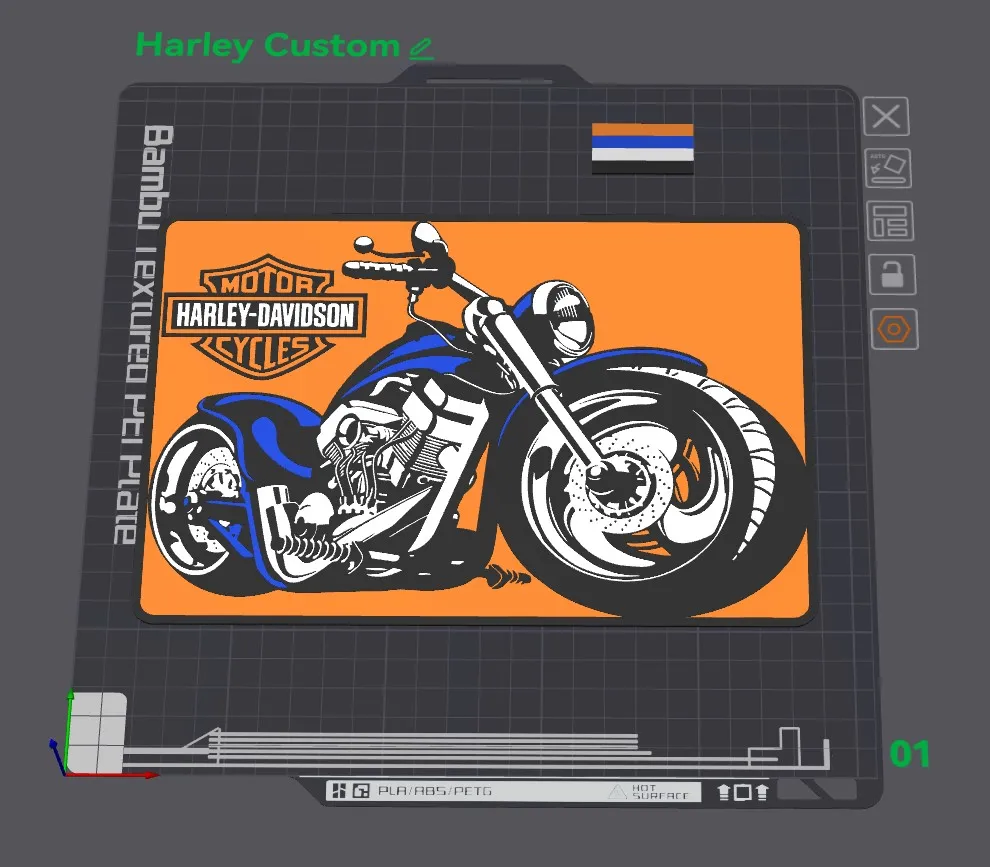 2D Harley Davidson Custom Sign by Wizard7741 - MakerWorld
