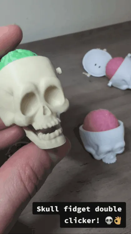 Fidget Skull Box V2: Jaw and Brain, Double Click!! - Free 3D Print ...