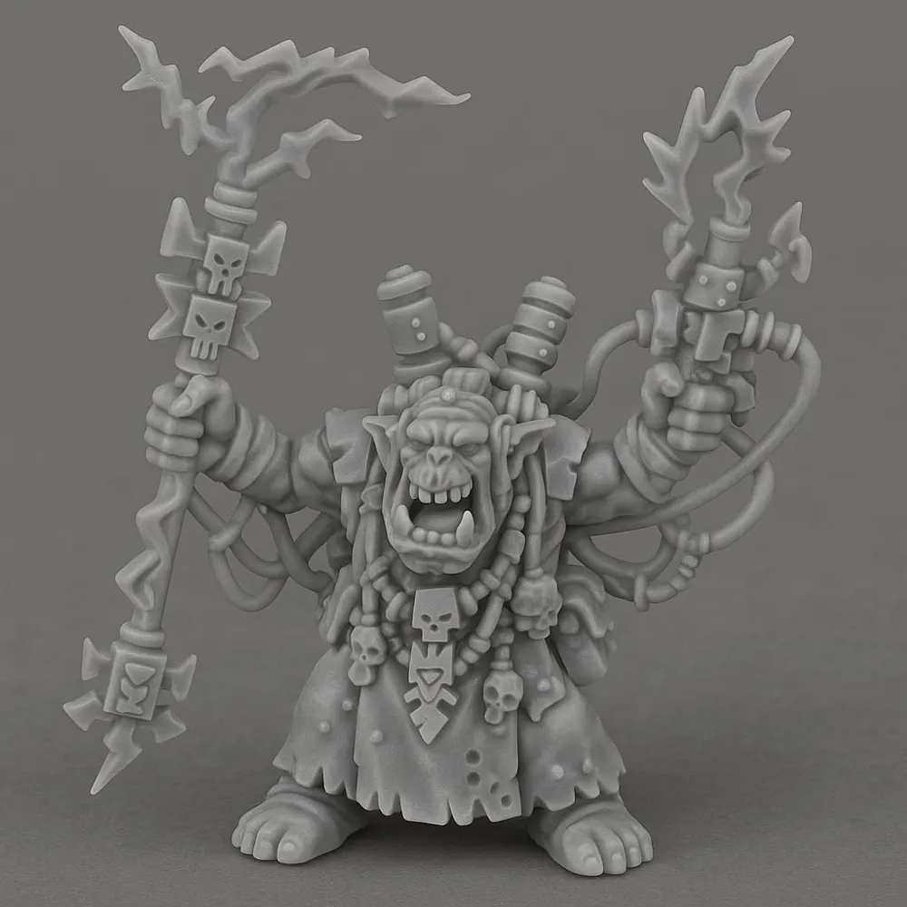 Ork Big Mek with Shokk Attack Gun - Free 3D Print Model - MakerWorld