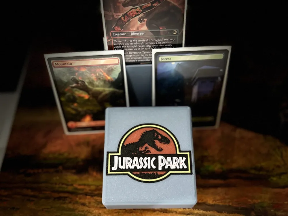 MTG EDH Jurassic Park Dinosaur Deckbox for 125+ Cards - Free 3D Print ...