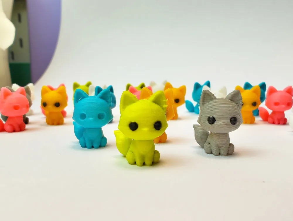Tiny Fox Chibis – Cute Fast-Print Mini Figurines - Free 3D Print Model ...