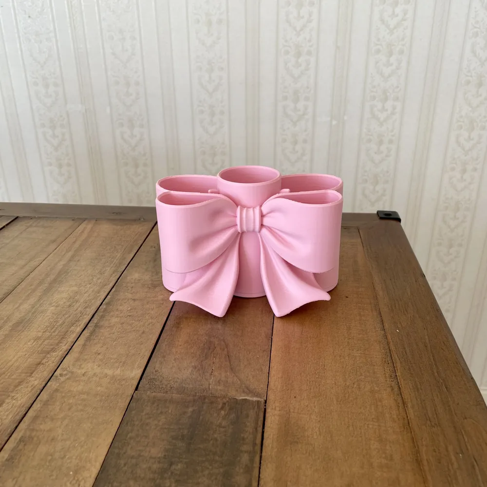 Makeup Brush Holder - Bow - Free 3D Print Model - MakerWorld