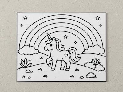 Cute Unicorn Coloring Puzzle & Storage Box - Free 3D Print Model ...