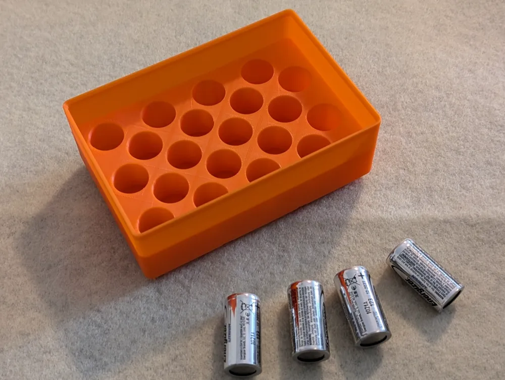 Stackable Gridfinity Battery Bin, CR123, 3x2 by Redwood Craftworks - MakerWorld