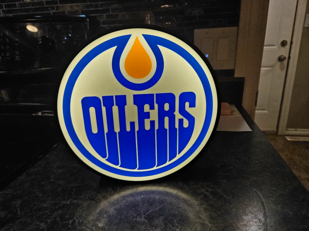 Edmonton Oilers Light Box by Hergie Prints - MakerWorld