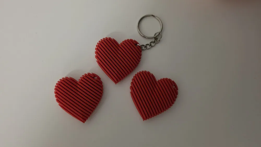Striped Heart keychain 3D by mixersnk MakerWorld: Download Free 3D Models