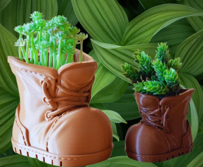 Boot Planter - no AMS - no supports - Free 3D Print Model - MakerWorld