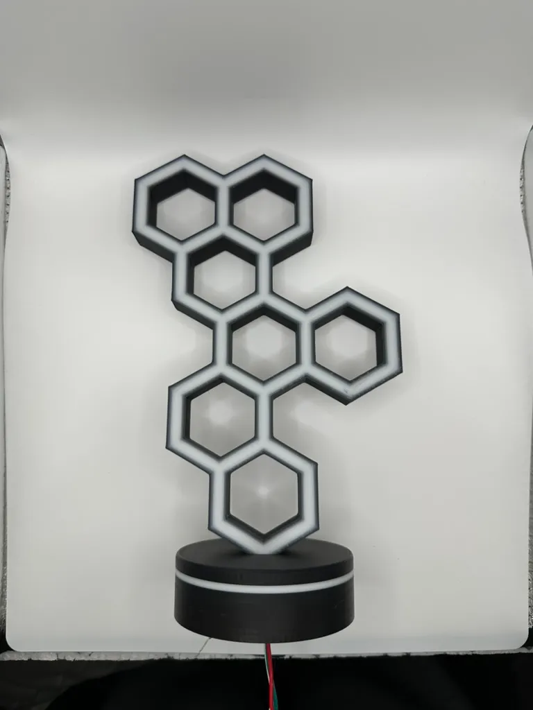 Hex LED desk lamp (WLED) - Free 3D Print Model - MakerWorld