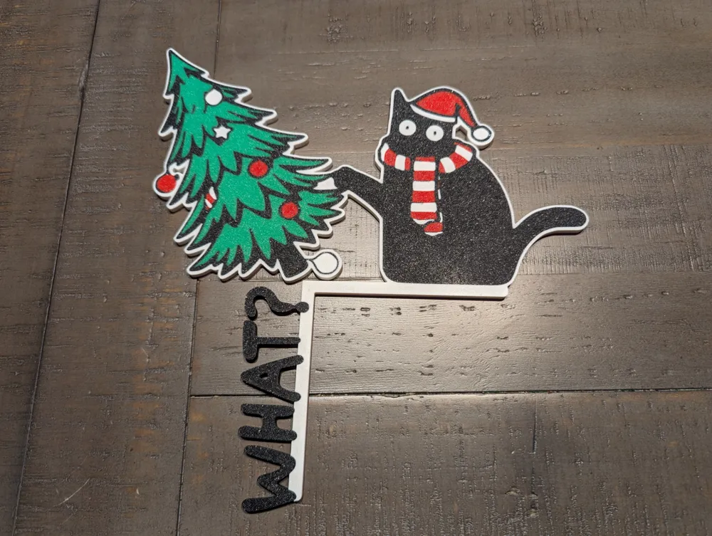 Kitty Cat Christmas Door Decoration by dakjones82 - MakerWorld