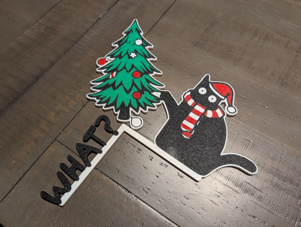 Kitty Cat Christmas Door Decoration by dakjones82 - MakerWorld