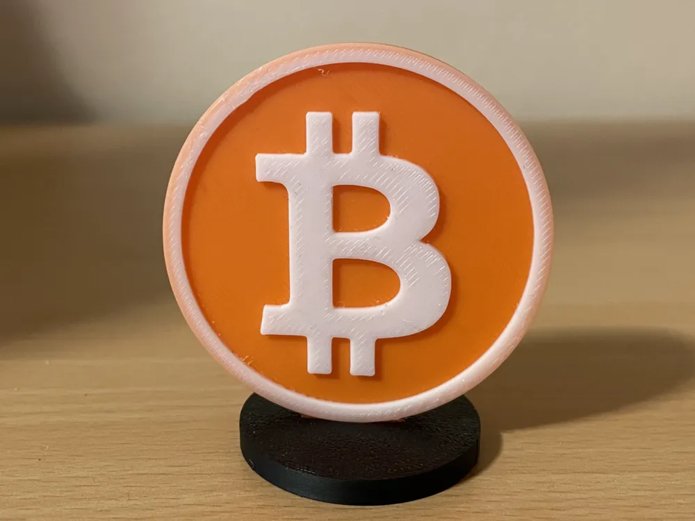 Bitcoin (BTC) coin with base by Bullface - MakerWorld
