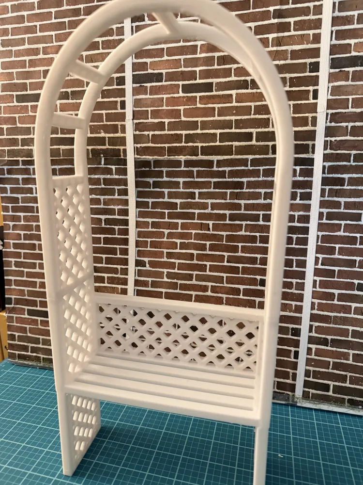 Garden Bench with arched Trellis - Free 3D Print Model - MakerWorld
