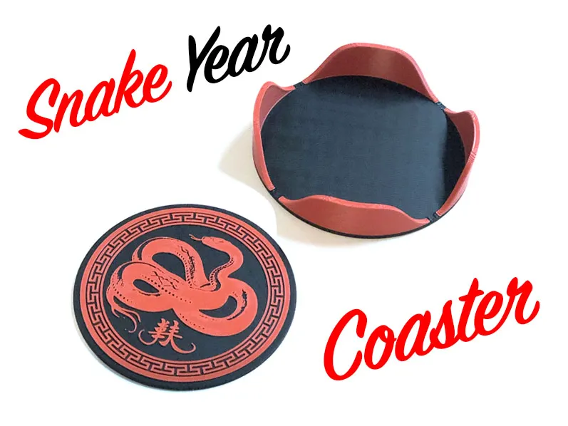 Year of the Snake coaster by stefanobaraldo1 - MakerWorld