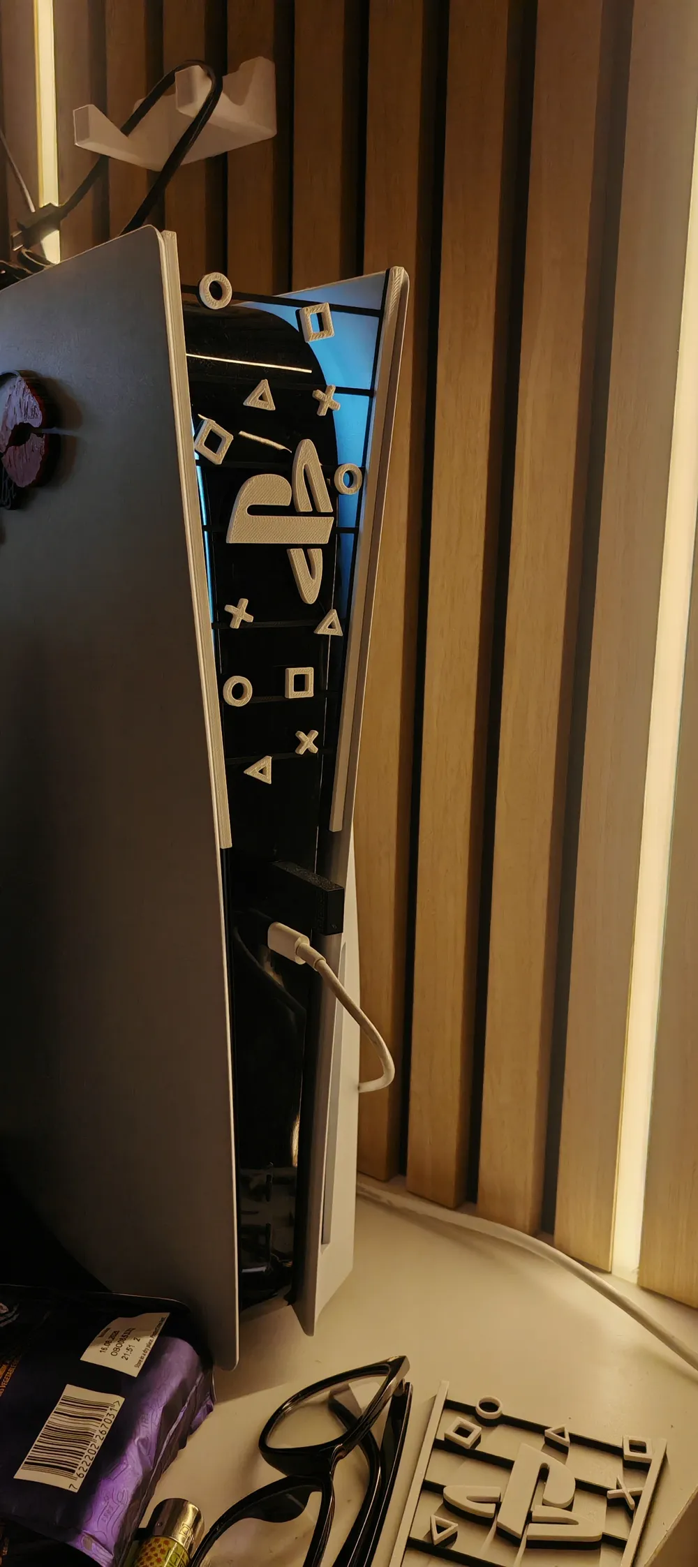 Horizontal PS5 Logo Insert - Free 3D Print Model - MakerWorld