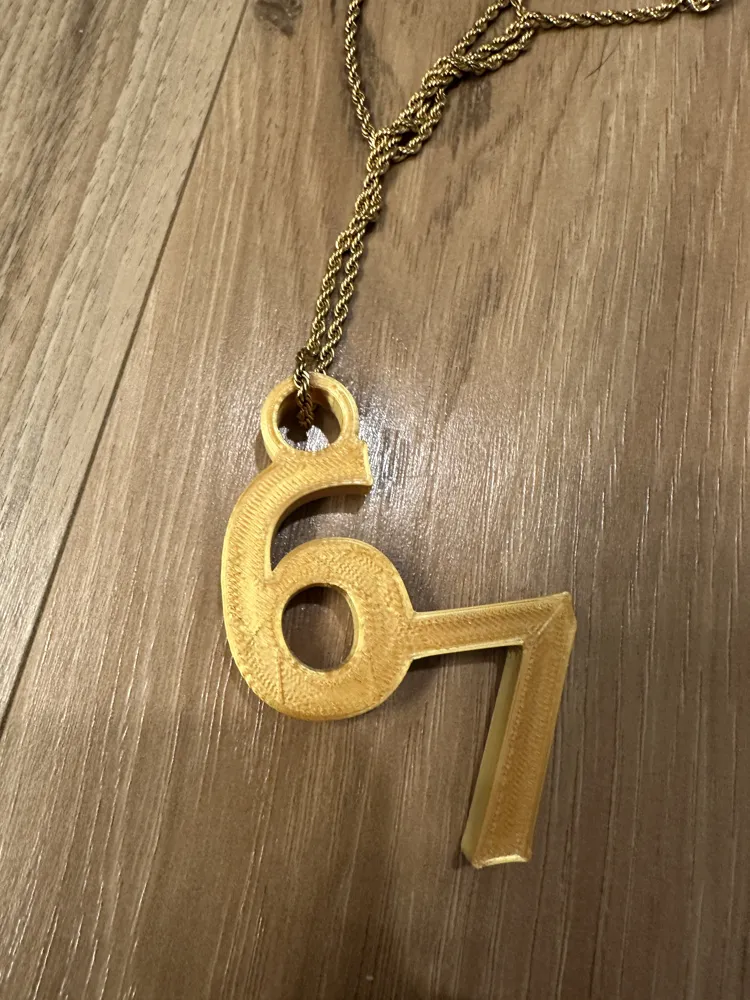 67 Pendant / Necklace Charm (67 Drip) - Free 3D Print Model - MakerWorld