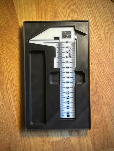 Gridfinity for Vernier Caliper Ruler 150 mm by skrivkunnig - MakerWorld