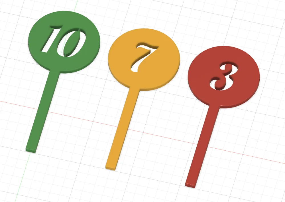 Numbered score paddles/signs - Free 3D Print Model - MakerWorld