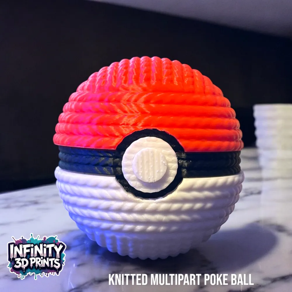 KNITTED MULTIPART POKE BALL (POKÉMON) - Free 3D Print Model - MakerWorld