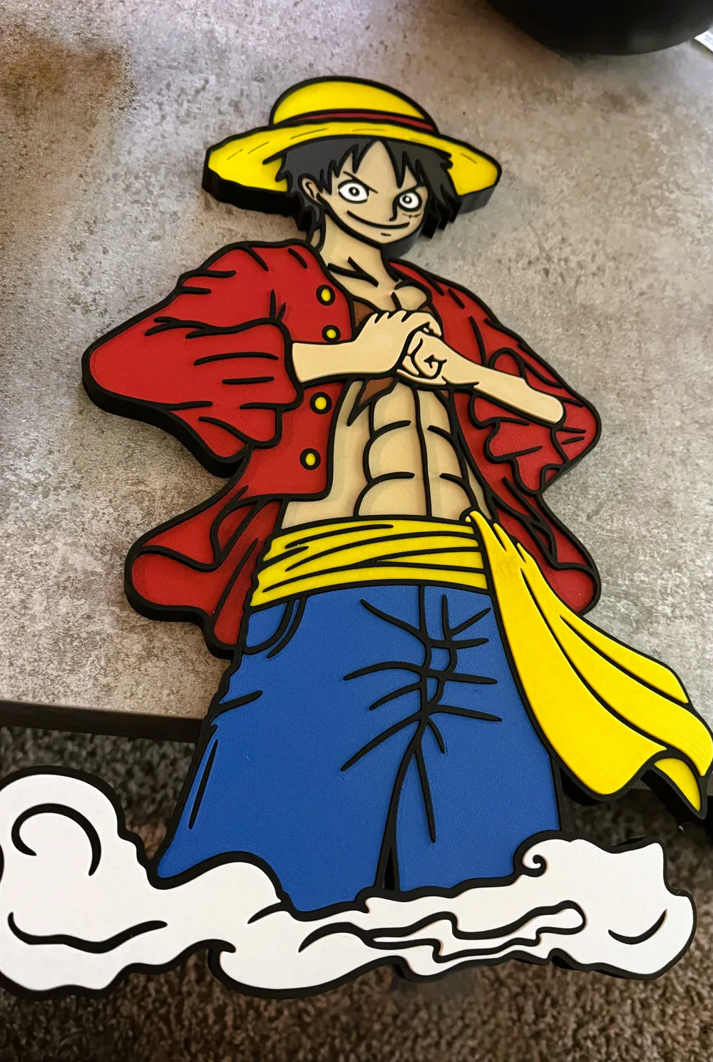 Luffy One Piece (NO AMS) Wall Art - Free 3D Print Model - MakerWorld