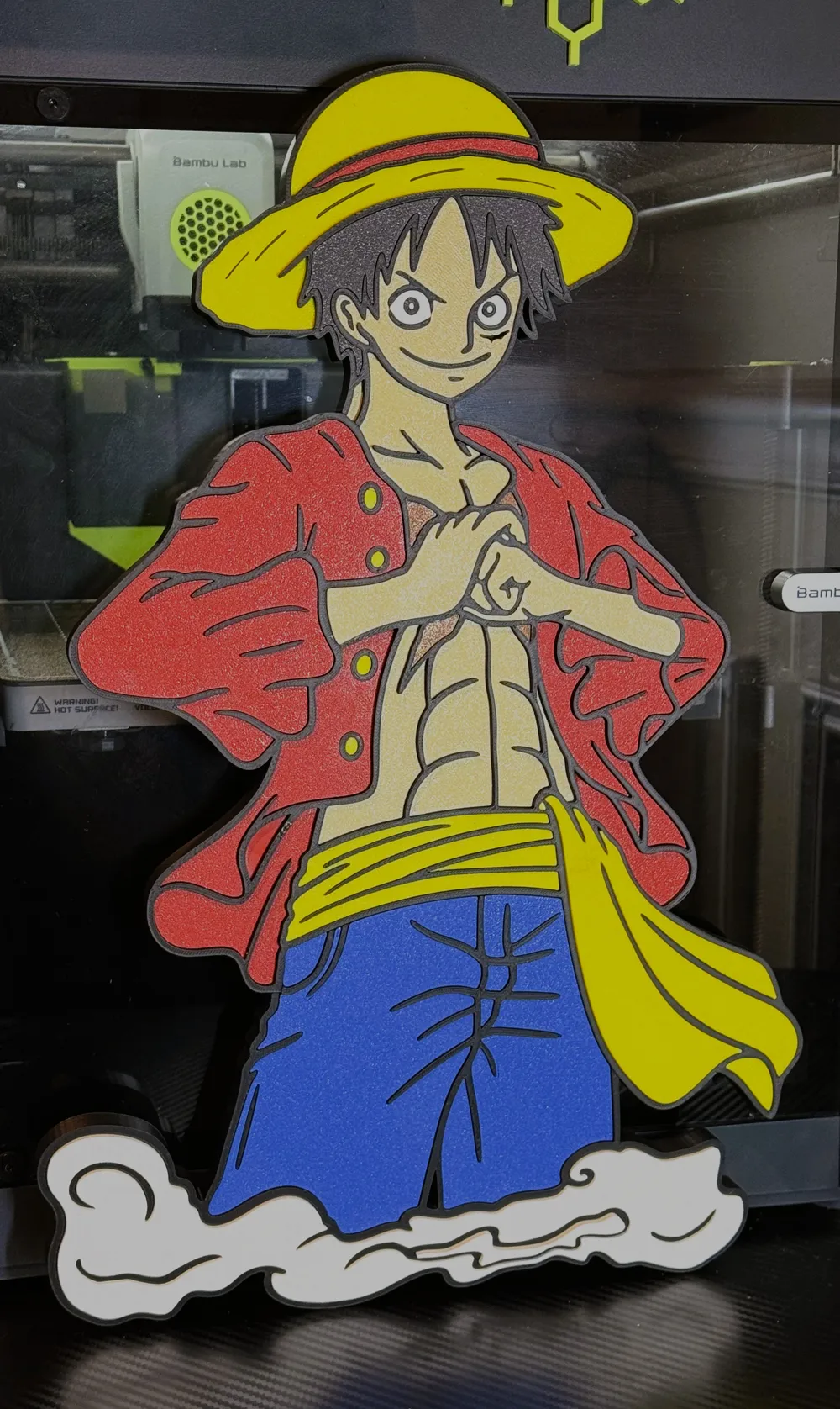Luffy One Piece (NO AMS) Wall Art - Free 3D Print Model - MakerWorld