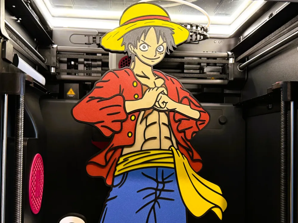 Luffy One Piece (NO AMS) Wall Art - Free 3D Print Model - MakerWorld