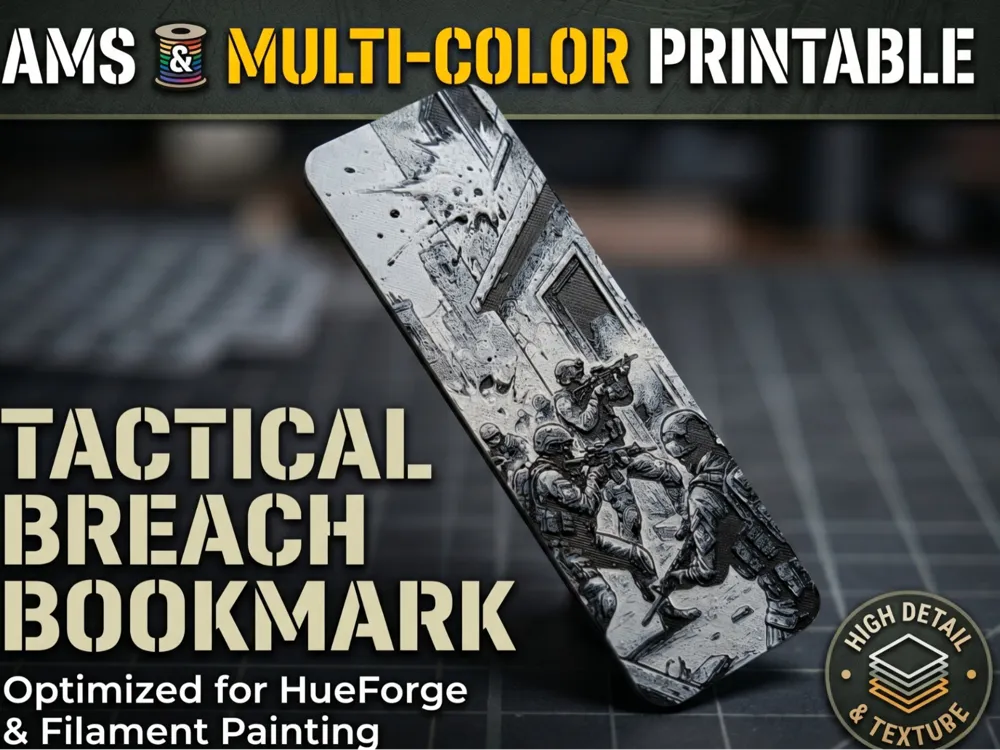 Tactical Combat Bookmark - Free 3D Print Model - MakerWorld