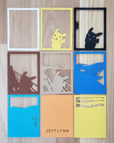 Pikachu in "The Scream" Painting - Shadow Box - Free 3D Print Model ...